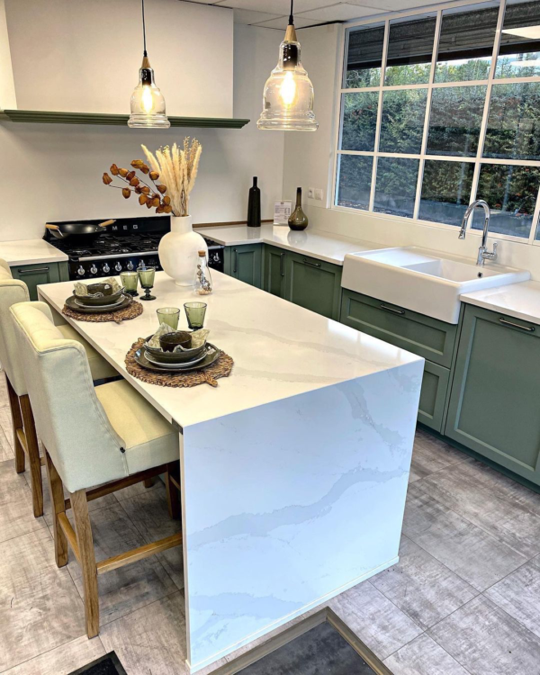 What is a Waterfall Kitchen Island? - Mr Kitchen Worktop Fitter